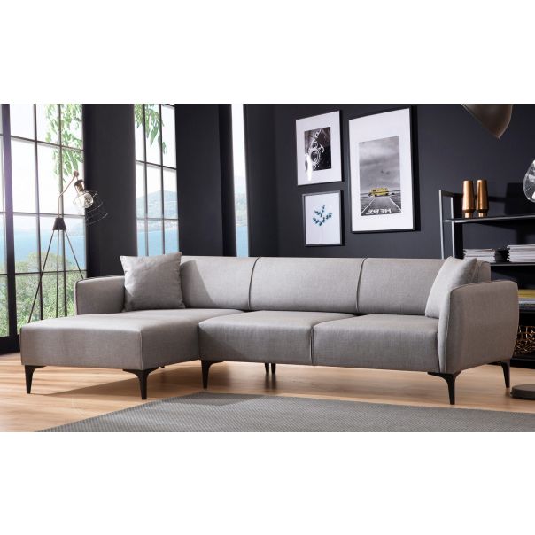 ATELIER DEL SOFA Ugaona garnitura Belissimo, leva, siva