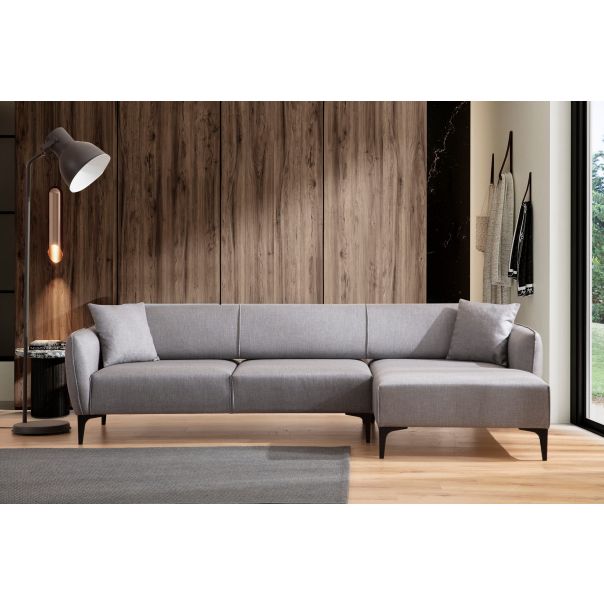 ATELIER DEL SOFA Ugaona garnitura Belissimo, desna, siva