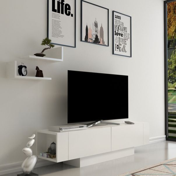 HANAH HOME TV polica Matera White White