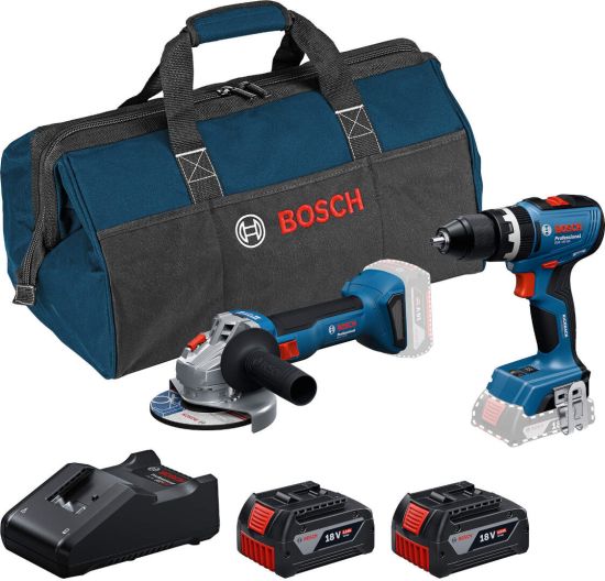 Bosch akumulatorski set GSB 18V-65 + GWS 18V-8 + 2xGBA 4.0 Ah + torba (0615A5008Z)