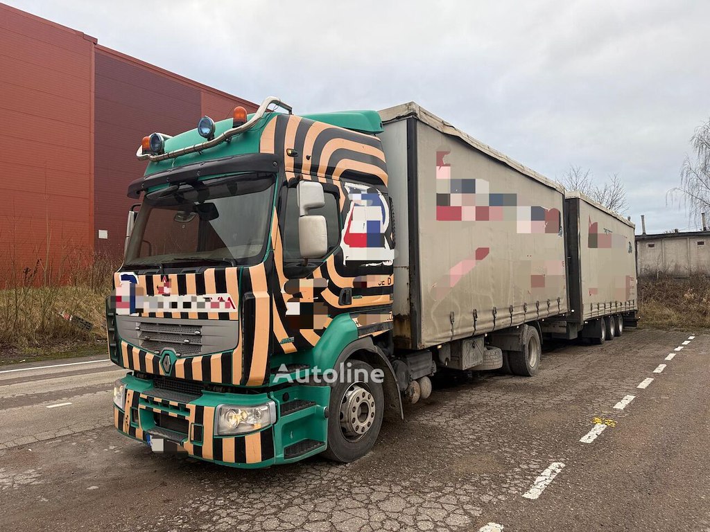 Renault Premium kamion sa klizna zavesa cerada + prikolica sa kliznom ceradom