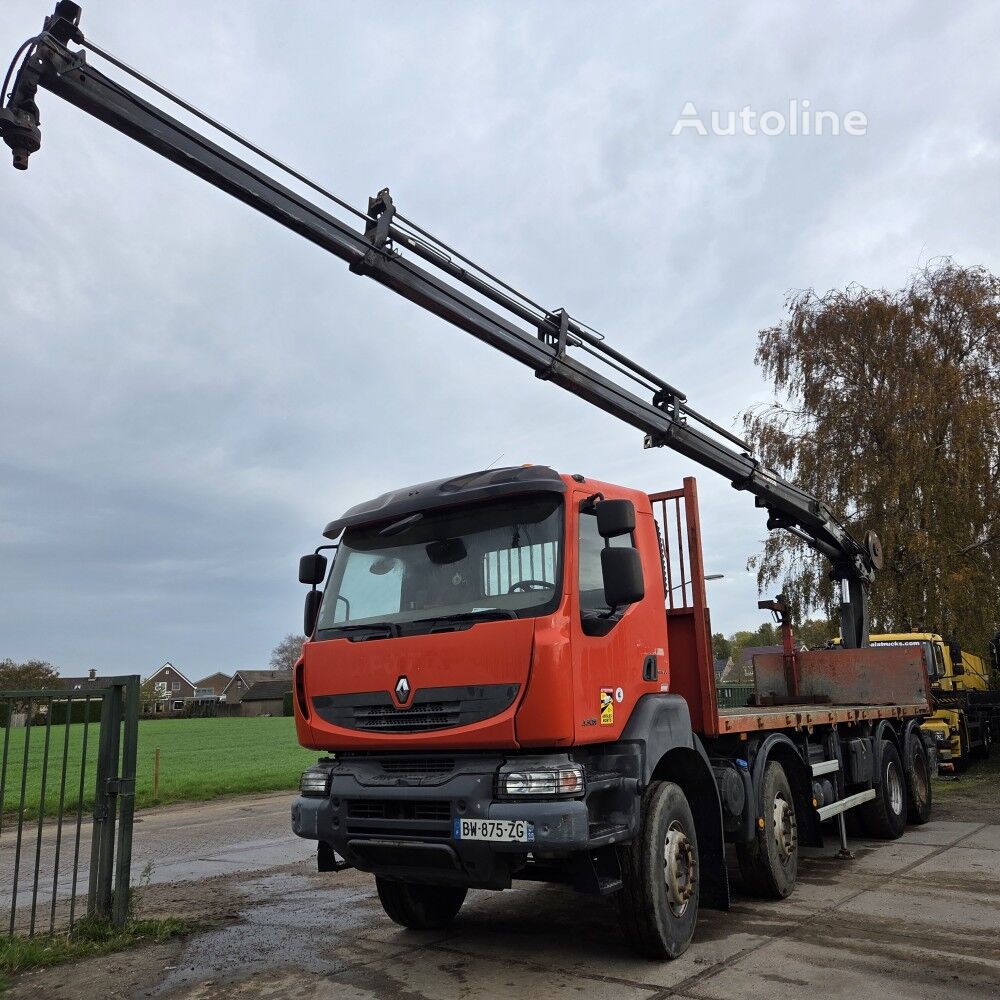 Renault Kerax 430 8X4 Flatbed Crane HIAB 211EP 21 ton 4 Extensions kamion platforma