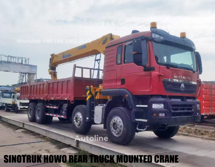 Howo howo 15 ton rear mounted crane truck kamion s ravnom platformom