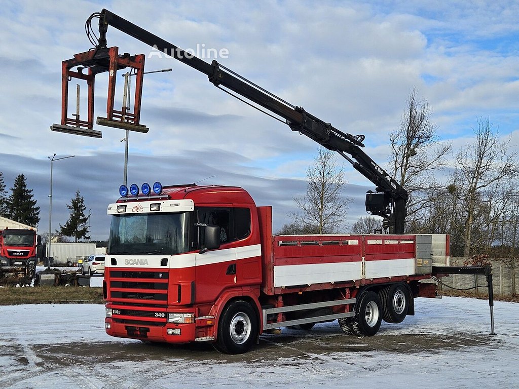 Scania 114L 340 kamion s ravnom platformom