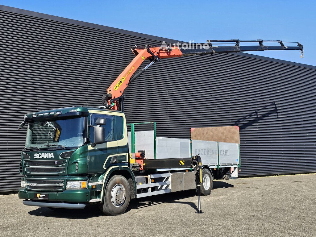 Scania P320 4x2 / PALFINGER 14TM / CRANE / KRAN / GRUE kamion s ravnom platformom