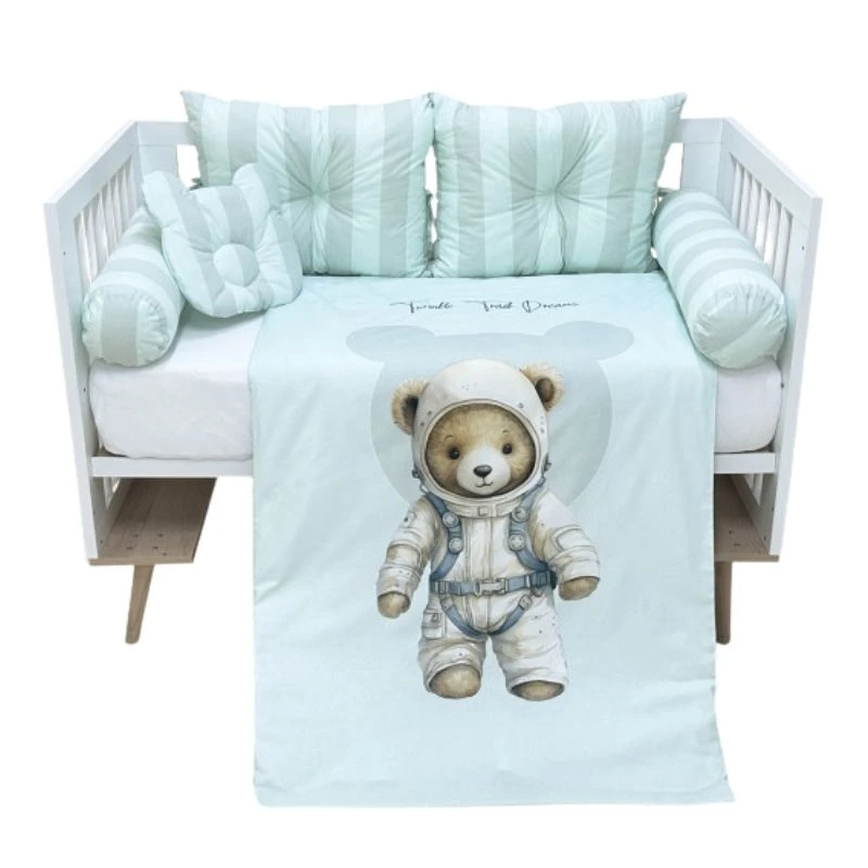 Textil komplet posteljina za krevetac 8u1 Teddy Mint