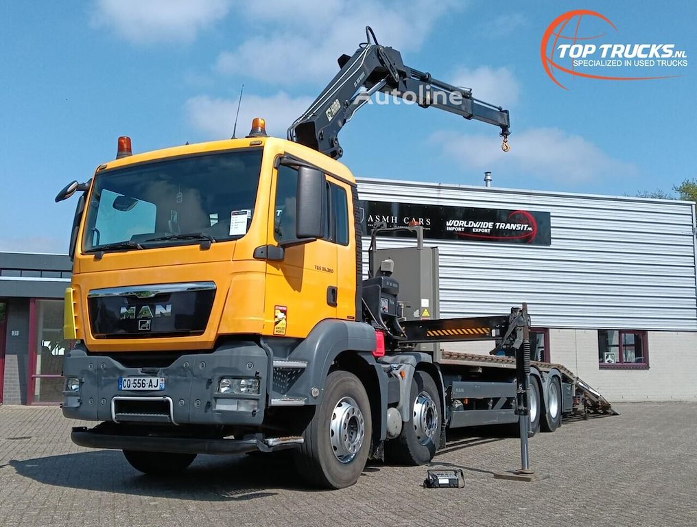 MAN TGS 35.360 8x2 - Hiab 16 TM Crane, Machine transporter, Loading šlep auto