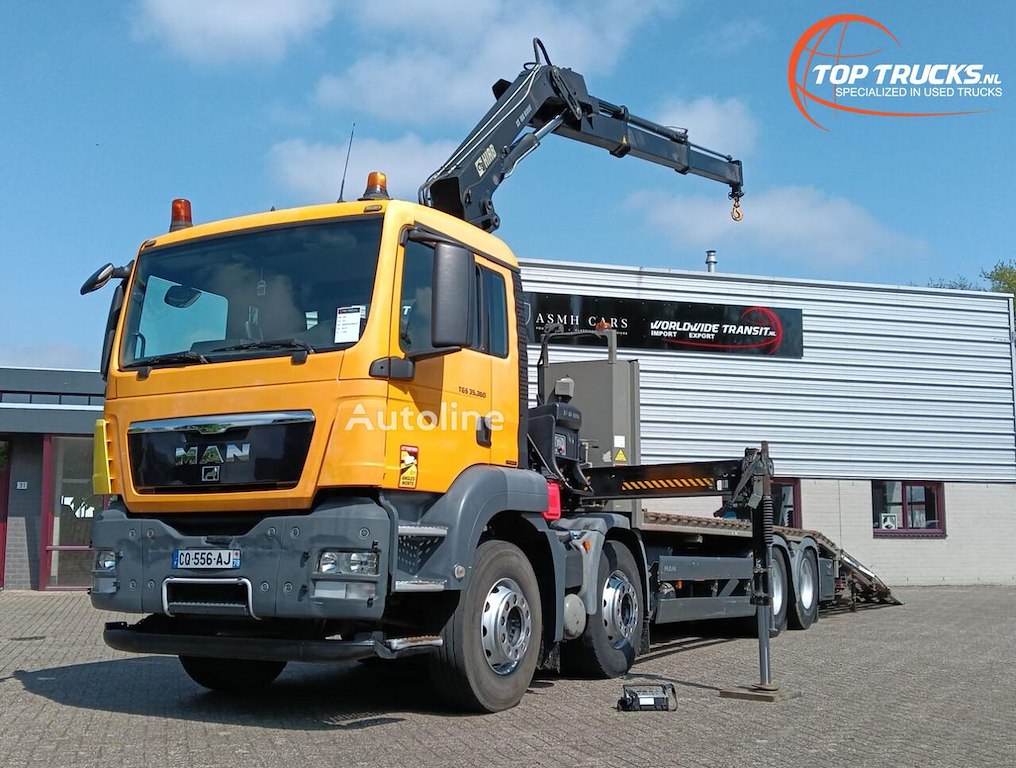 MAN TGS 35.360 8x2 - Hiab 16 TM Crane, Machine transporter, Loading šlep auto
