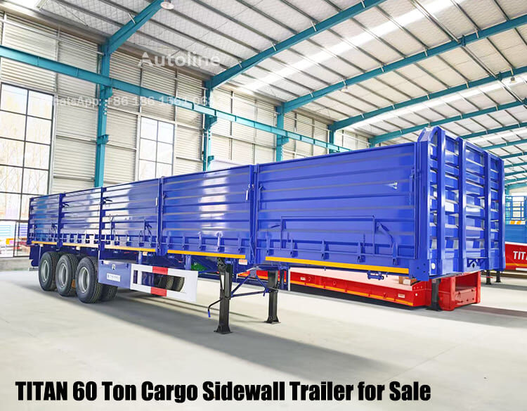 Nova Titan 60 Ton Cargo Sidewall Trailer for Sale poluprikolica sa ravnom platformom