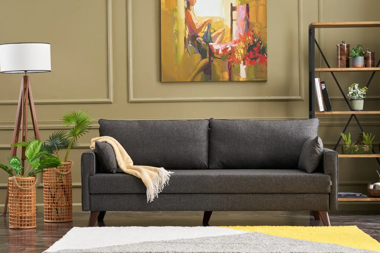 Atelier del Sofa Trosed na razvlačenje Bella 208x85x81cm Antracit