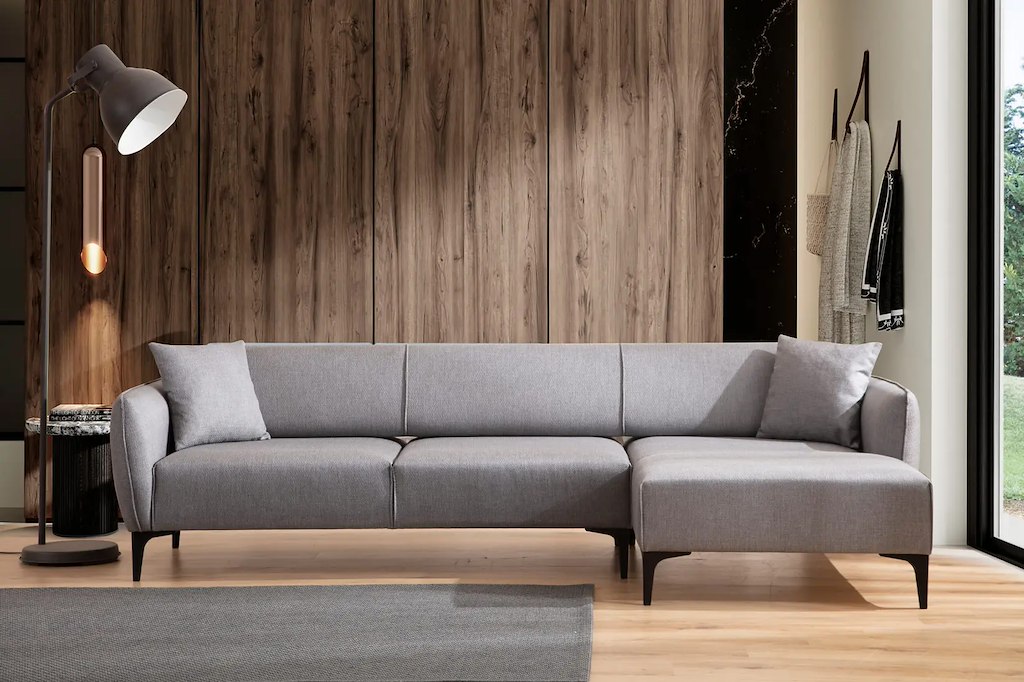 Atelier del Sofa Ugaona garnitura Belissimo 95x67x270cm Siva
