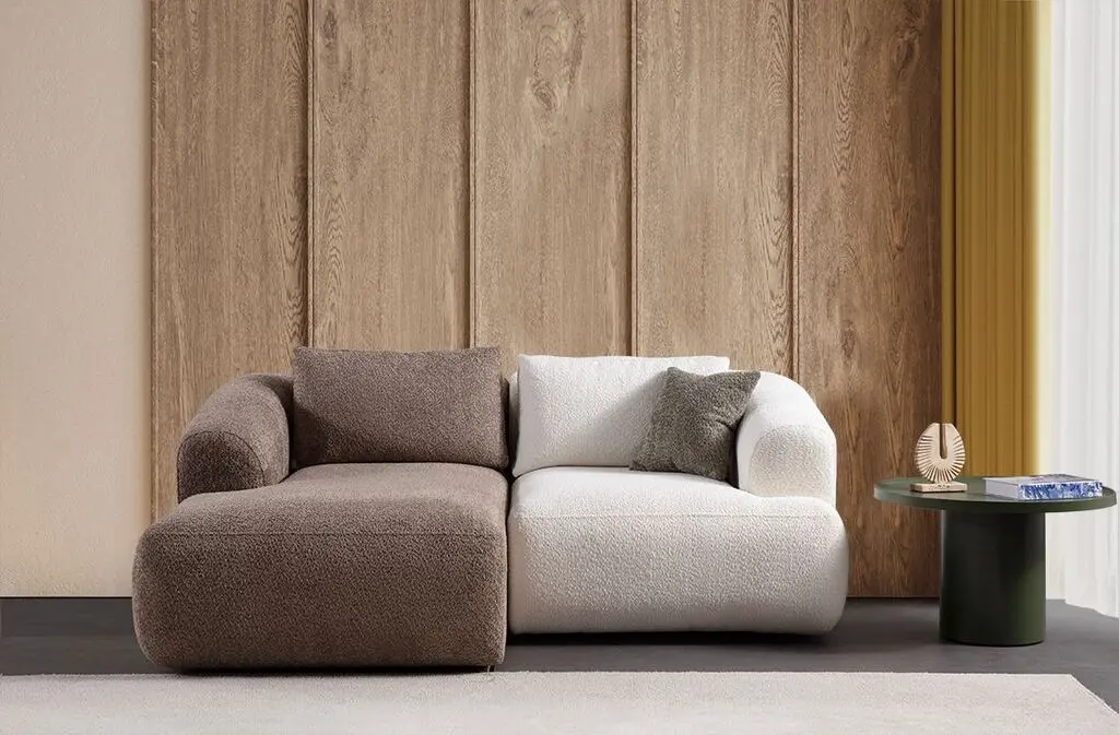 Atelier del Sofa Ugaona garnitura Sofia, 200x155x105 cm, Braon-bela