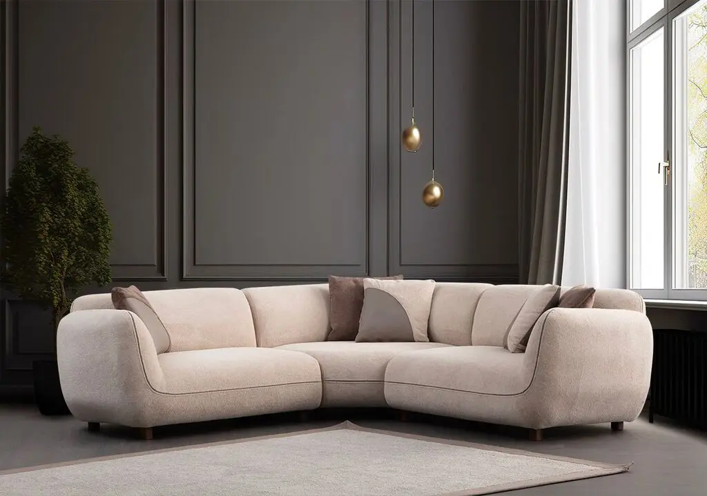 Atelier del Sofa Ugaona garnitura Pavia, 240x240 cm, Krem