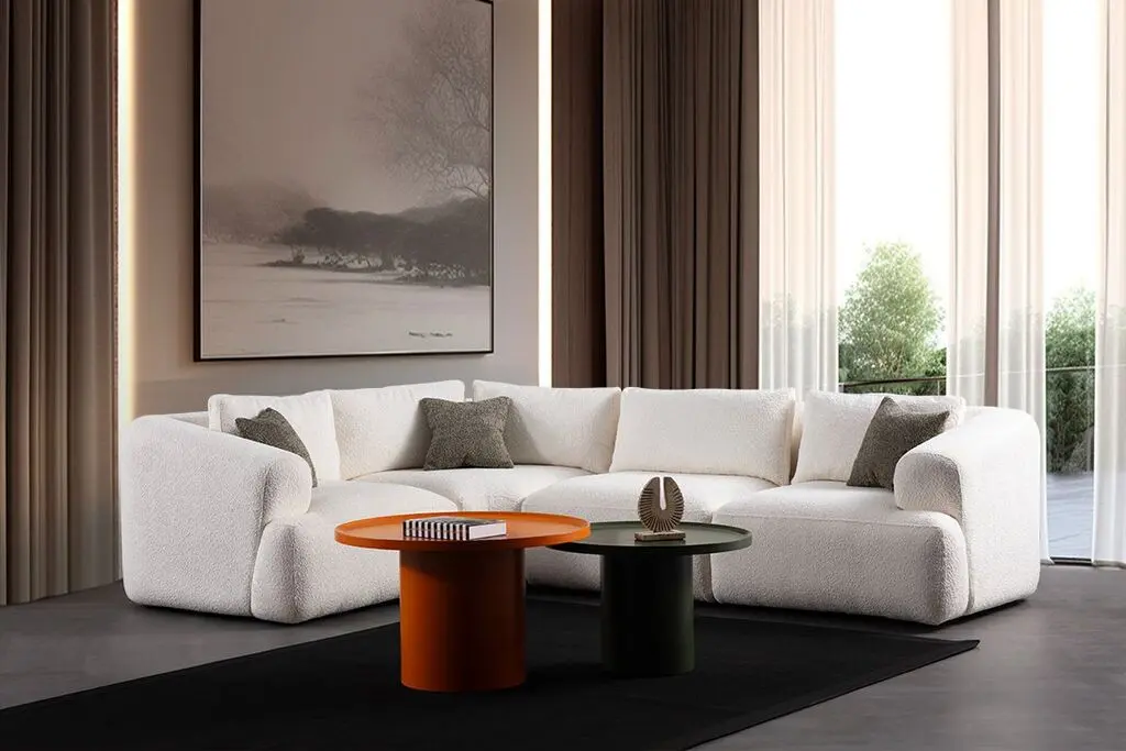 Atelier del Sofa Ugaona garnitura Sofia, 205x300x105 cm, Bela