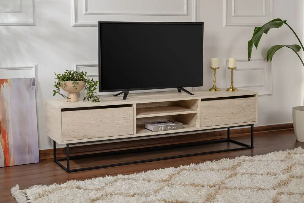 Hanah Home TV komoda Escape 180, 180x50x40 cm, Krem