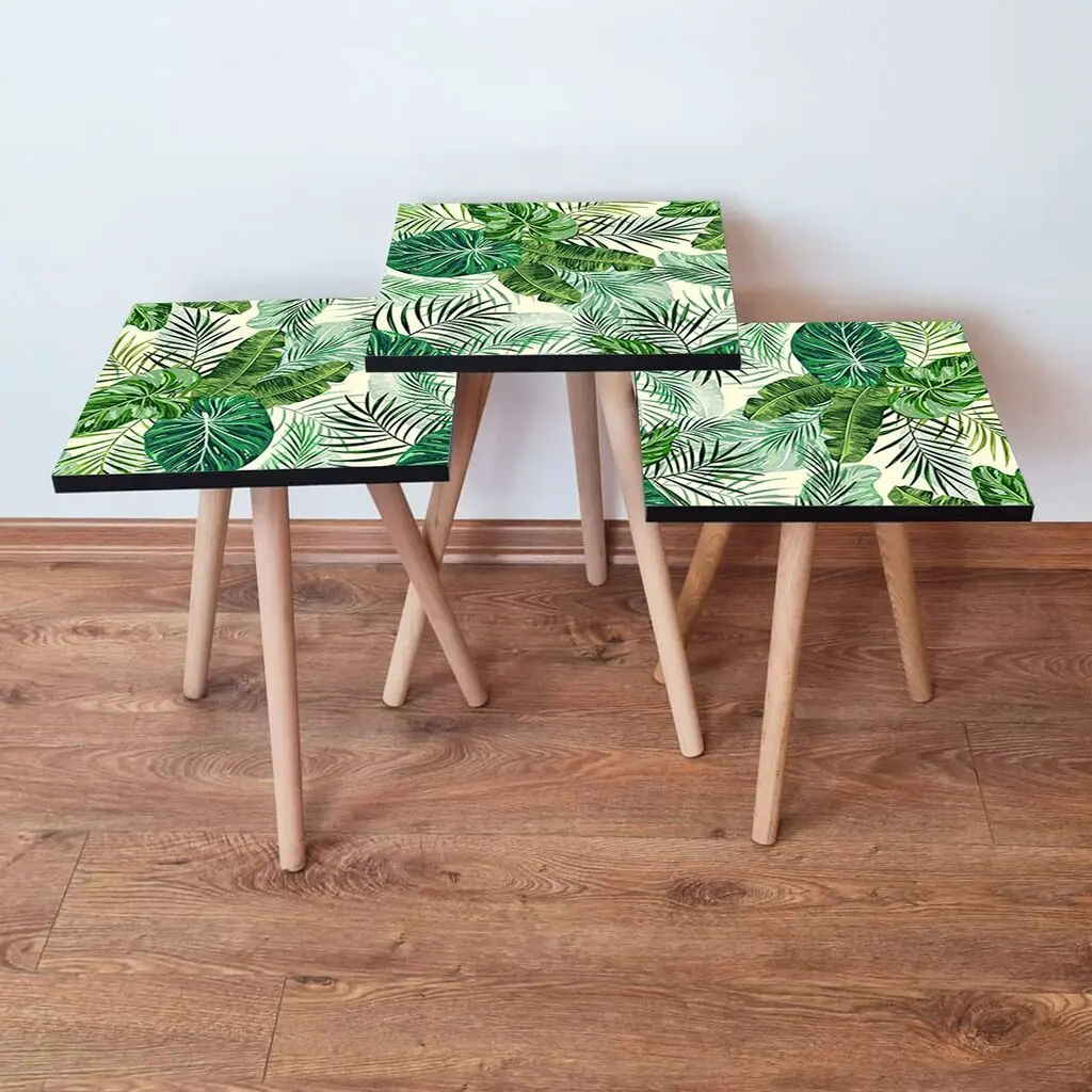 Hanah Home Set klub stočića 3Shp98, 3 komada, Šareni