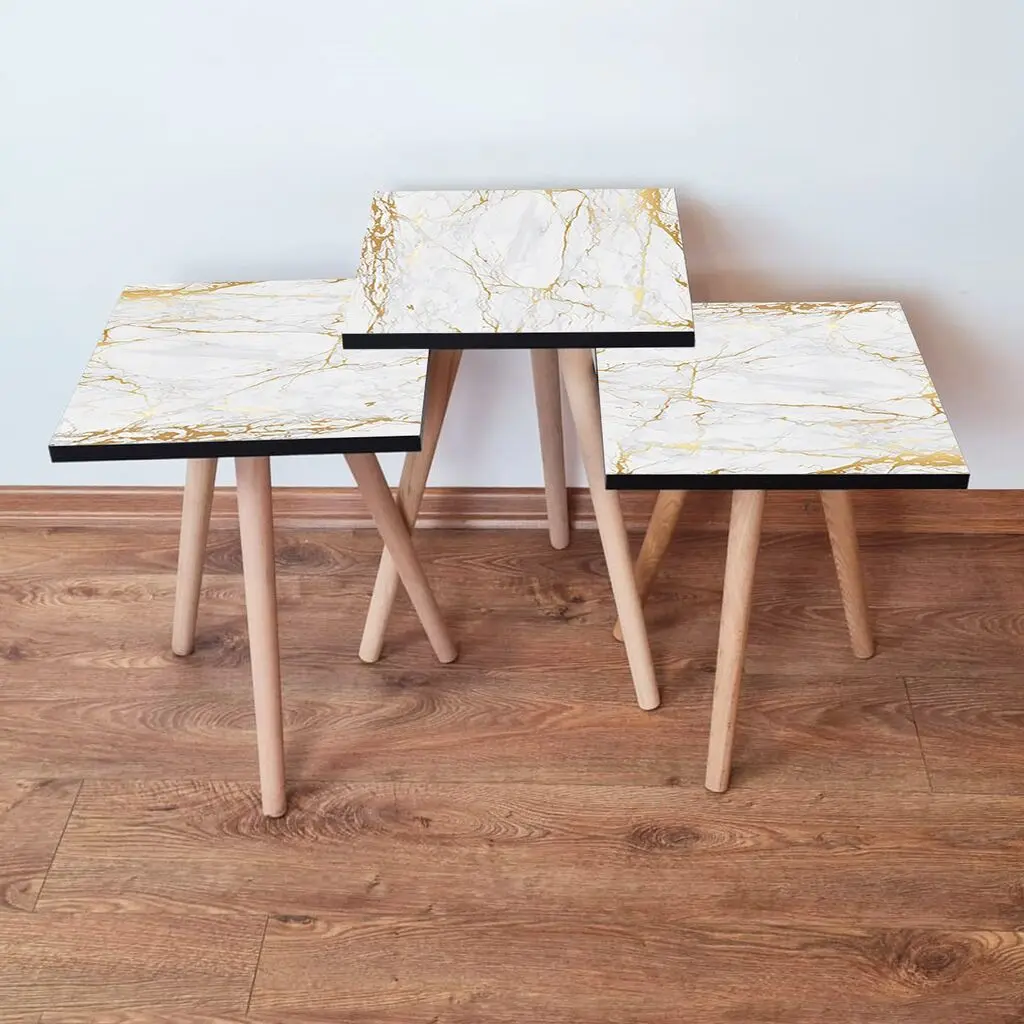 Hanah Home Set klub stočića 3Shp183, 3 komada, Šareni