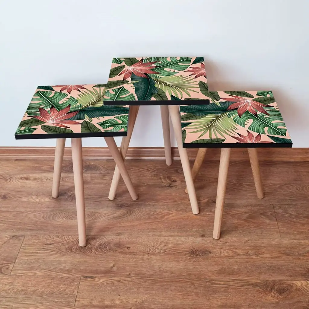 Hanah Home Set klub stočića 3Shp203, 3 komada, Šareni
