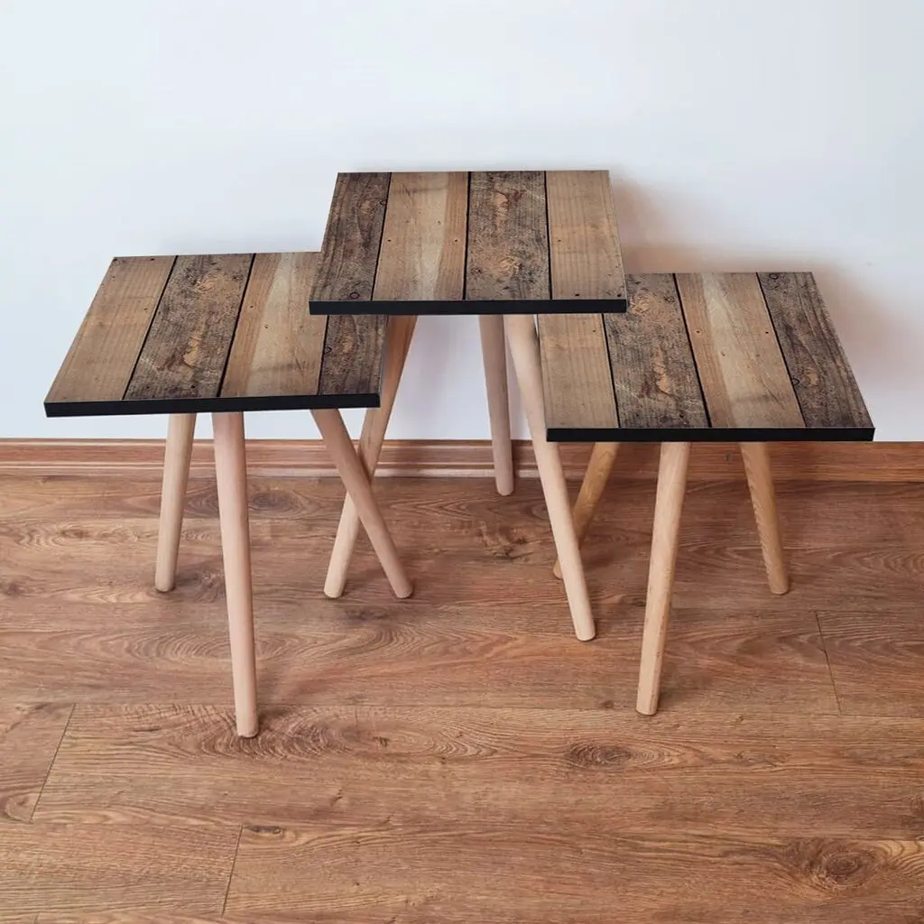 Hanah Home Set klub stočića 3Shp355, 3 komada, Šareni