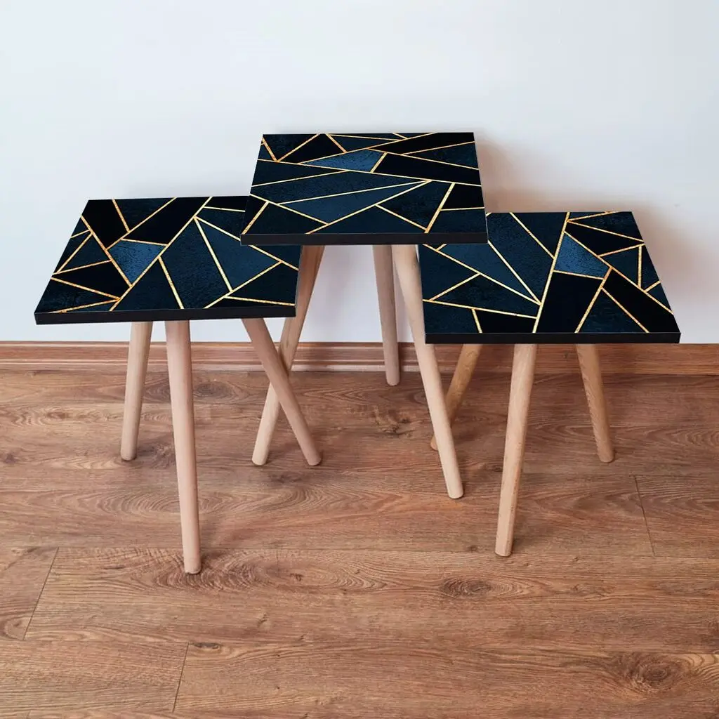 Hanah Home Set klub stočića 3Shp321, 3 komada, Šareni