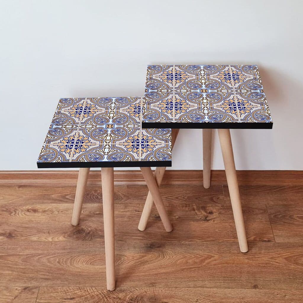 Hanah Home Set klub stočića 2Shp413, 2 komada, Šareni