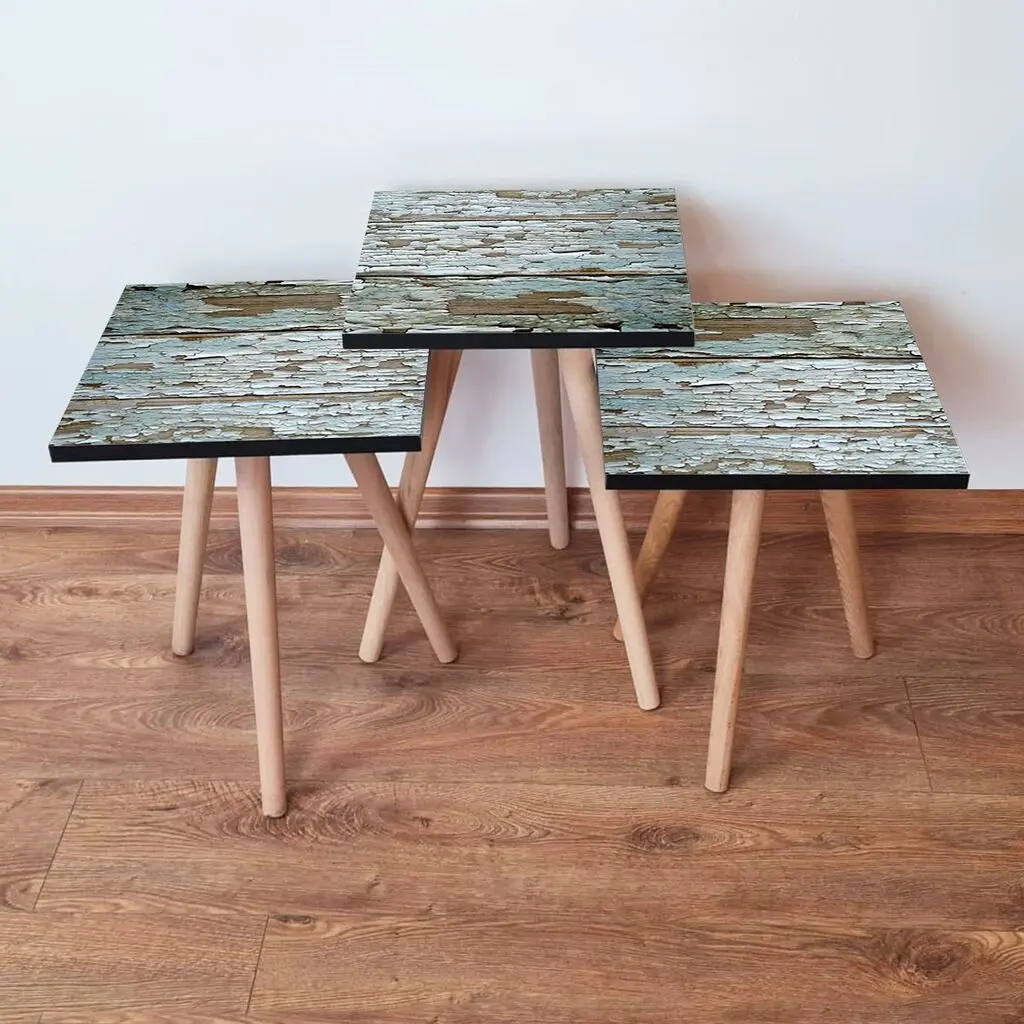 Hanah Home Set klub stočića 3Shp257, 3 komada, Šareni