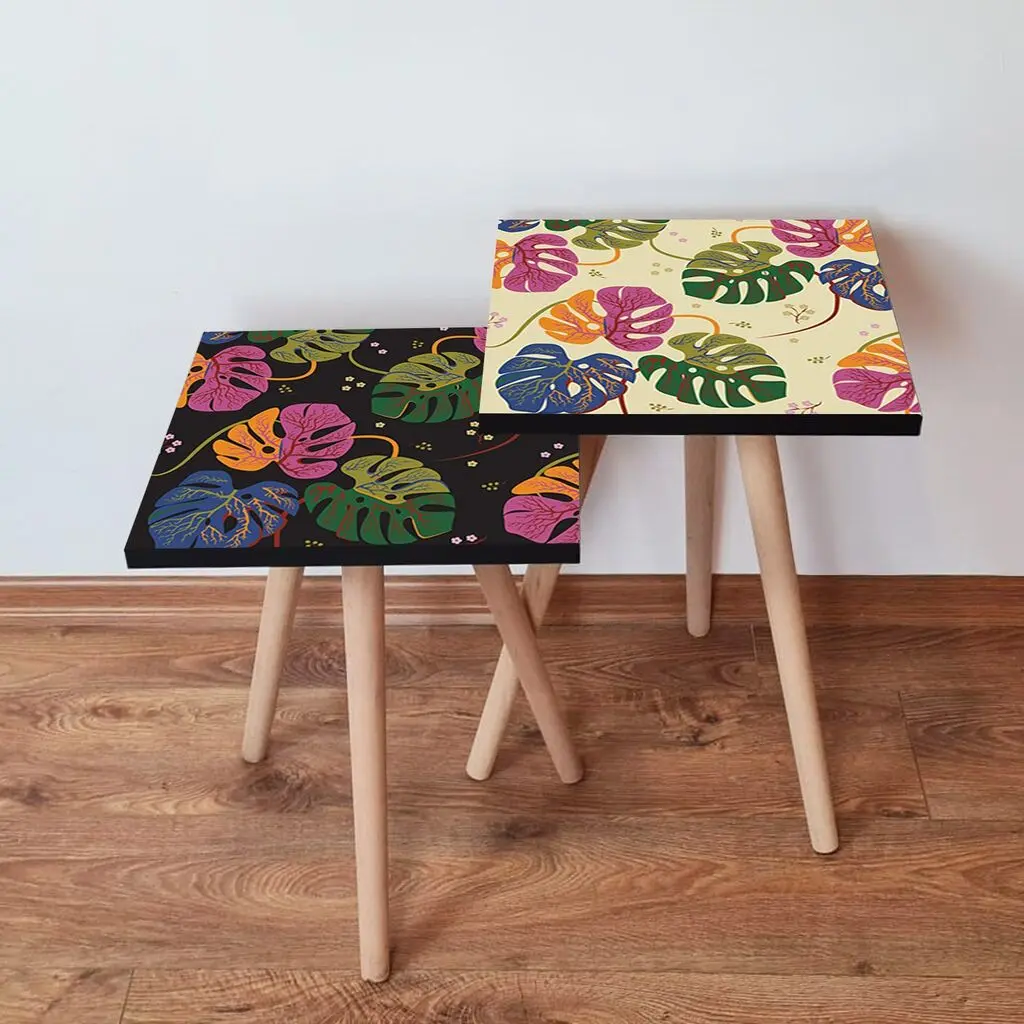 Hanah Home Set klub stočića 2Shp326, 2 komada, Šareni