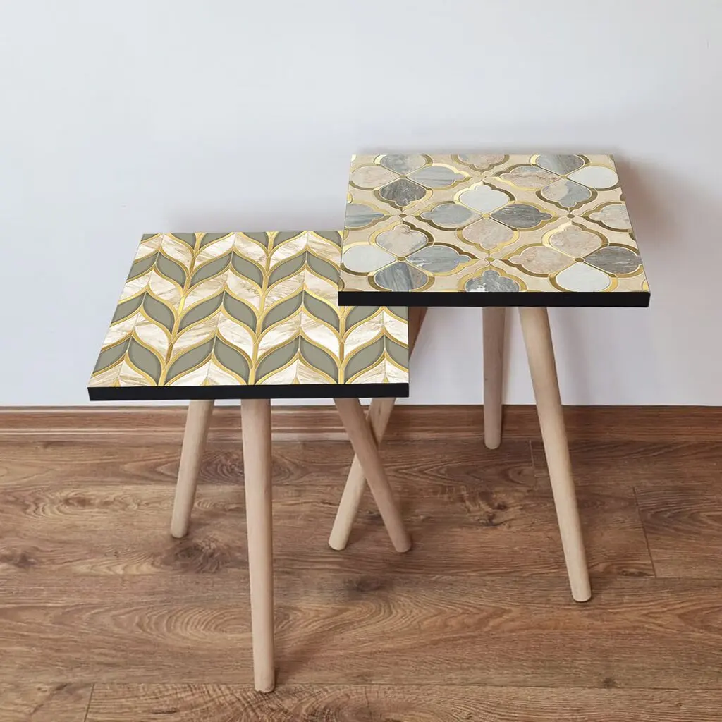 Hanah Home Set klub stočića 2Shp329, 2 komada, Šareni
