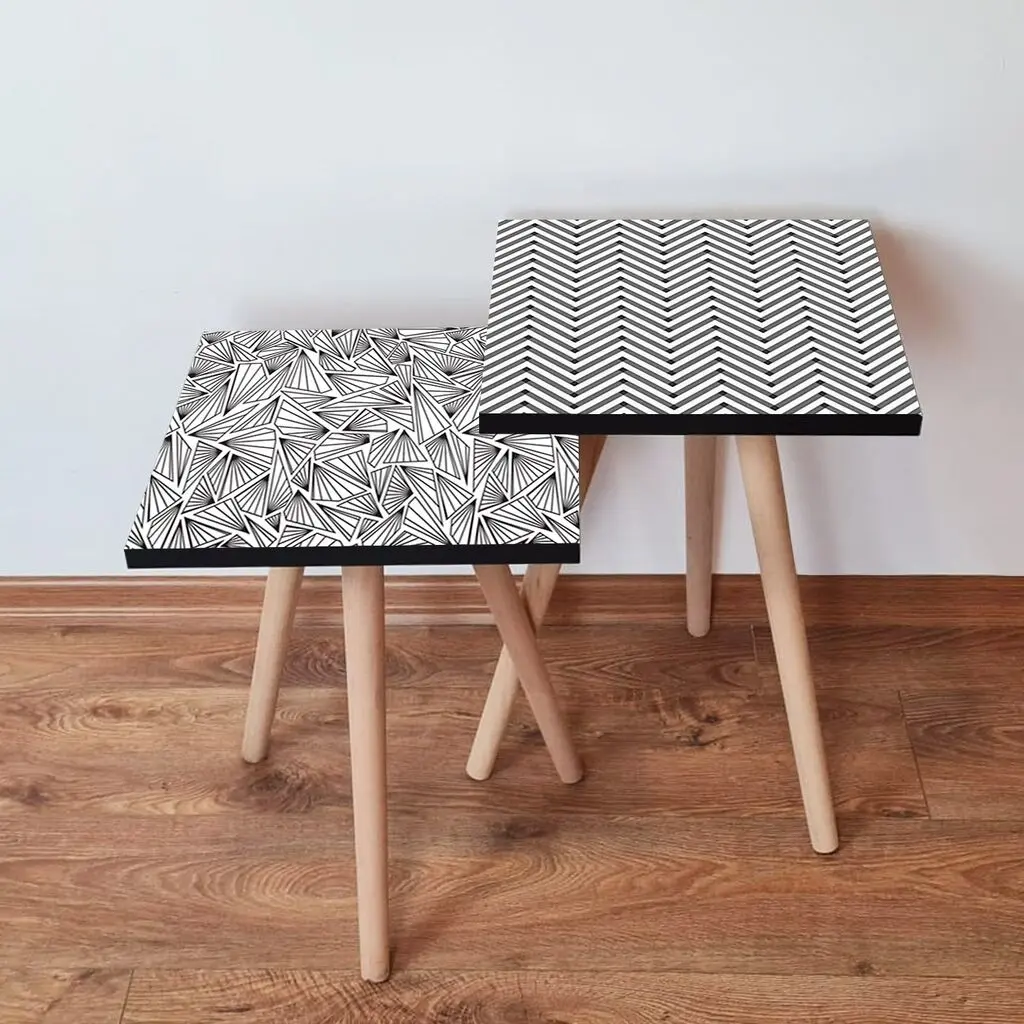 Hanah Home Set klub stočića 2Shp289, 2 komada, Šareni