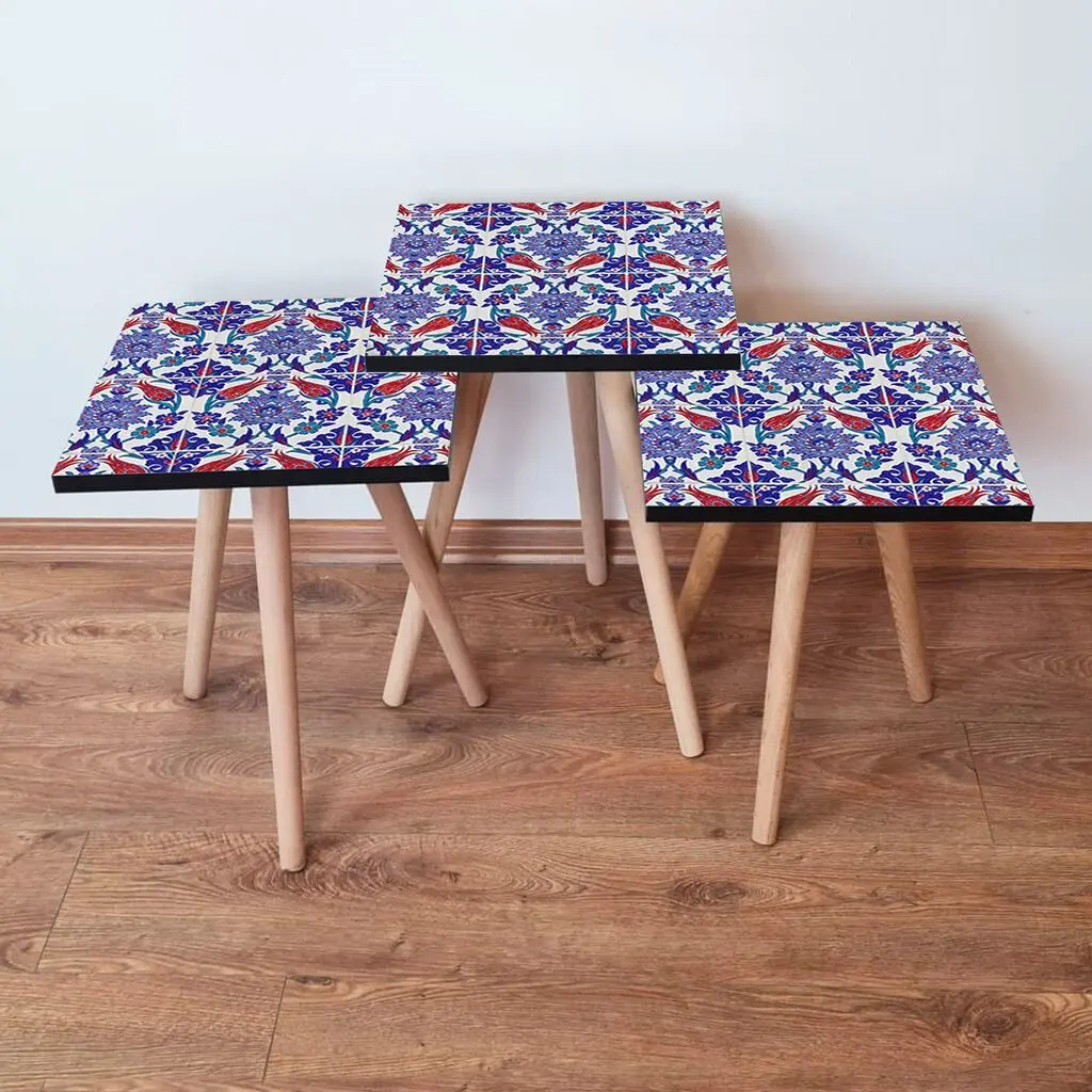 Hanah Home Set klub stočića 3Shp224, 3 komada, Šareni