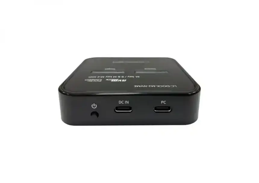HDD DOCKING LC Power LC-DOCK-M2-NVME USB 3.2 Gen2x1 docking station for two NVMe-M.2 SSD, cloning, Black