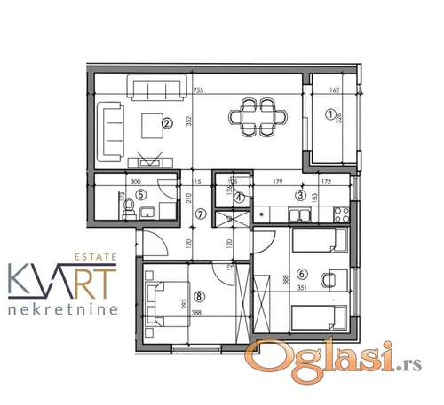 STAN - VRBAS - CENTAR - 75m2 - 120000 evra