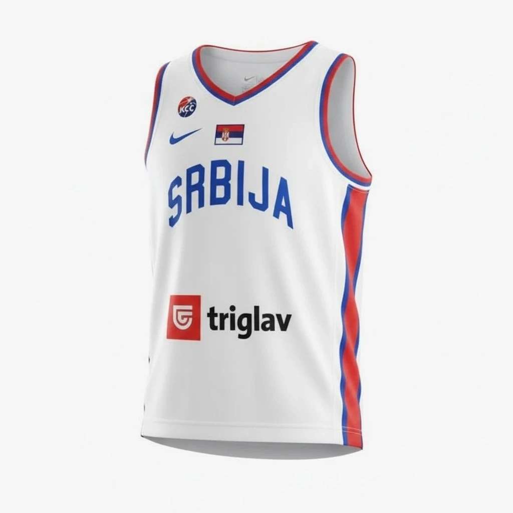 DEČIJI DRES SRBIJA EUROBASKET 2025 BELI TROBOJKA