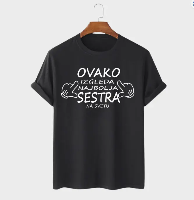 MAFIMI Ženska majica Ovako izgleda najbolja sestra, Bela