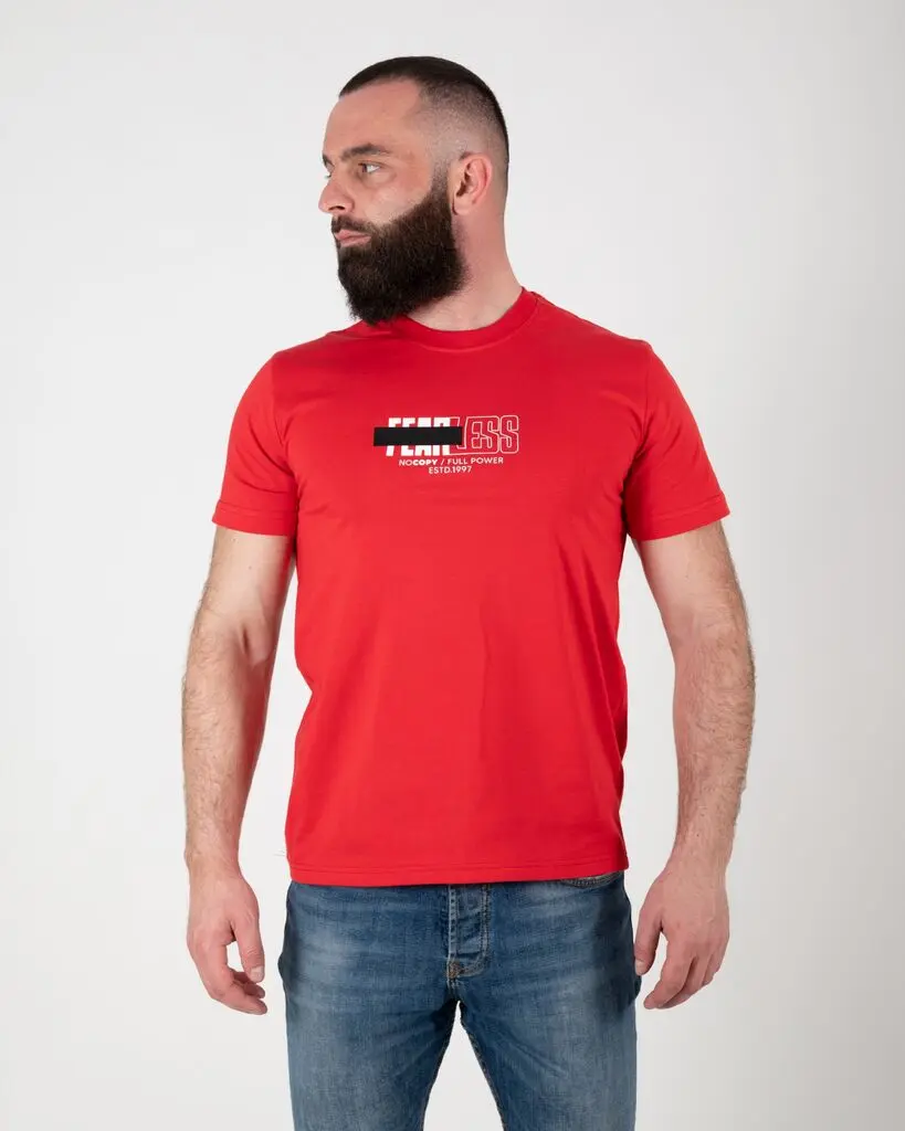 No Copy Muška majica Okruglina 03, Crvena
