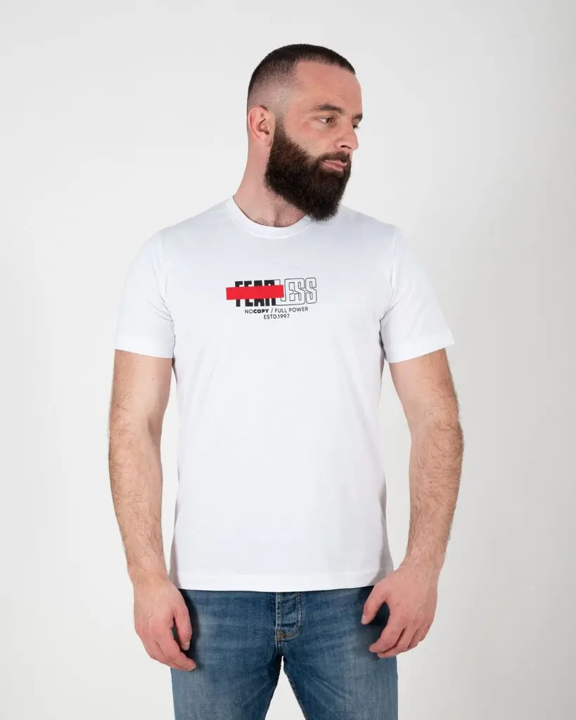 No Copy Muška majica Okruglina 03, Bela