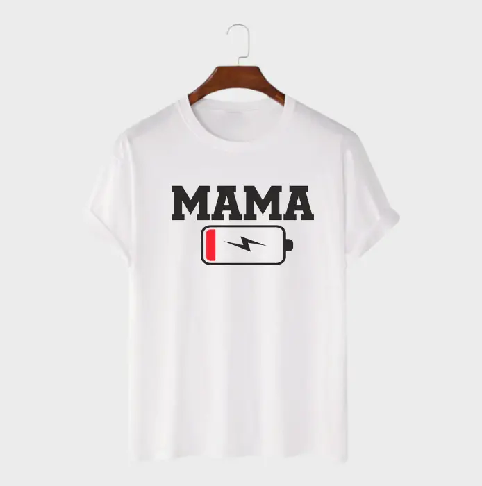 MAFIMI Ženska majica Mama bez baterije, Bela