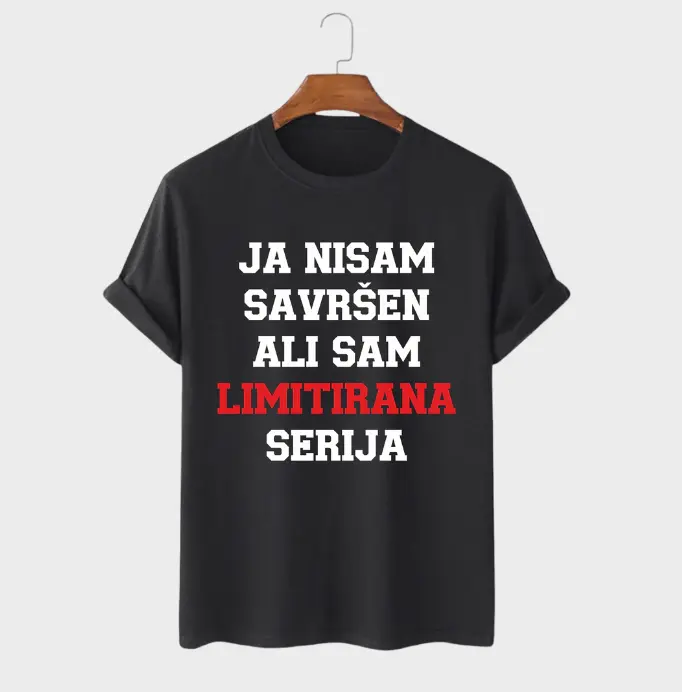 MAFIMI Muška majica Ja nisam savršen ali sam limitirana serija, Crna