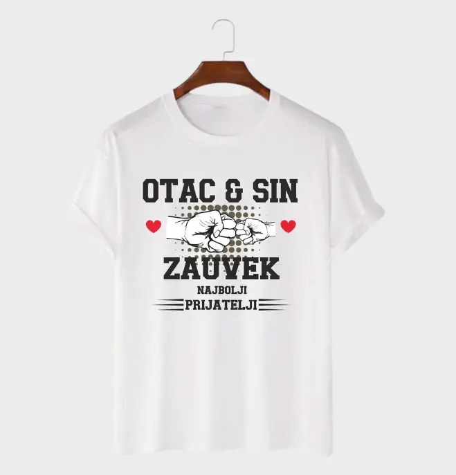 MAFIMI Muška majica Otac i sin najbolji prijatelji zauvek, Bela