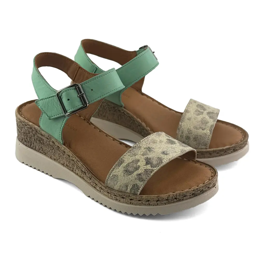 LP Fashion Ženske sandale, Kožne, Bež-menta