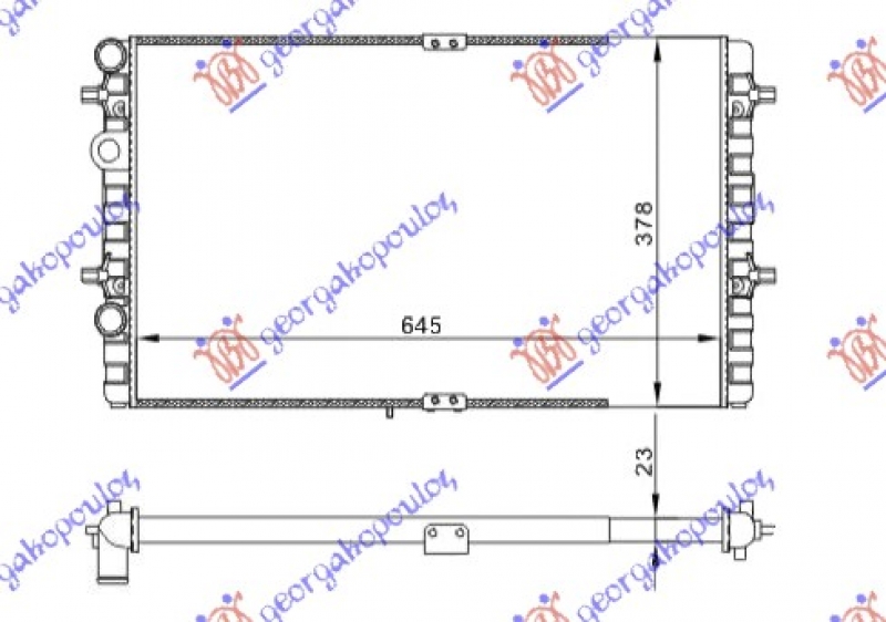 HLADNJAK MOTORA ZA SVE MODELSE BENZIN/DIZEL (MAN/AUTO) (+/-AC) (65x38) (VALEO)