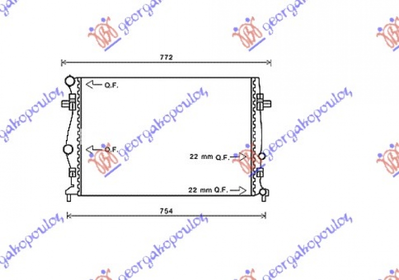 HLADNJAK MOTORA 1.2 TSi BENZIN (650x440x22) (NISSENS)