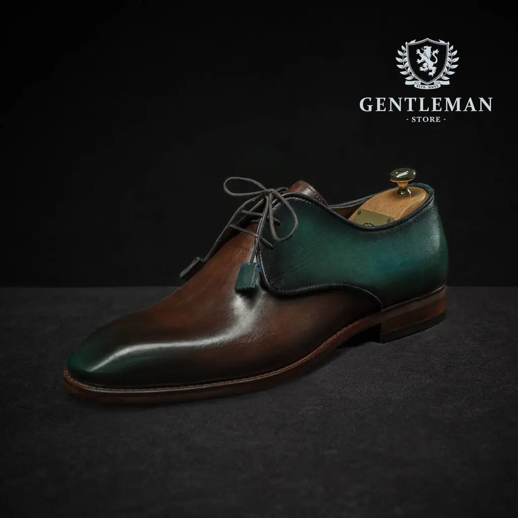 Gentleman Store RS Muške cipele 005, Braon-zelene