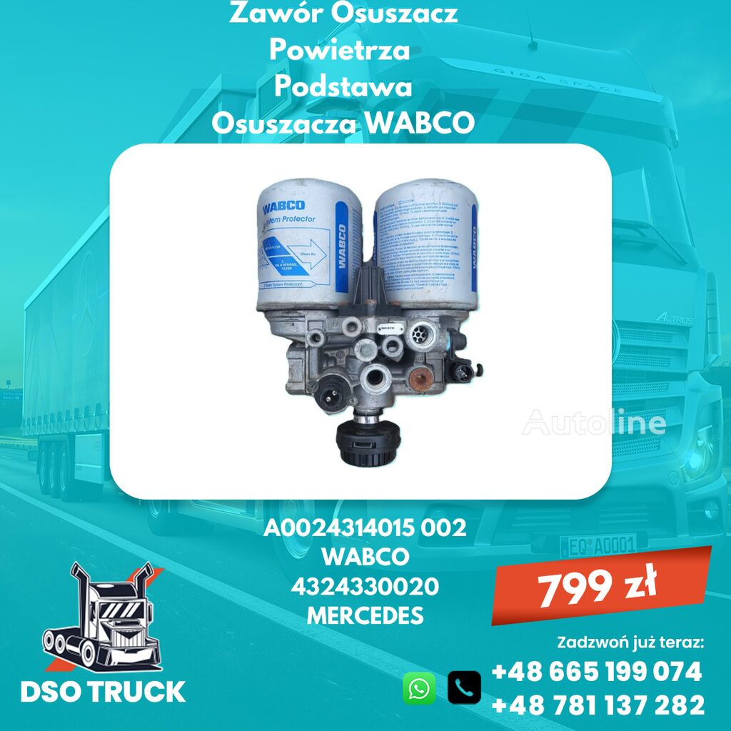 WABCO A0024314015 sušač vazduha za Mercedes-Benz kamiona