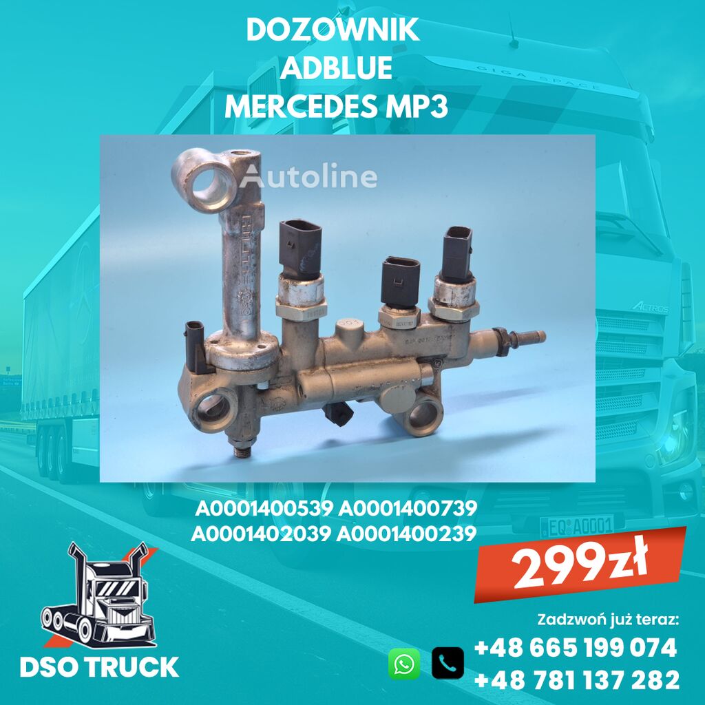 DYFUZOR DOZOWNIK ADBLUE A0001400539 drugi rezervni deo izduvnog sistema za Mercedes-Benz Actros Antos Arocs Axor Atego kamiona