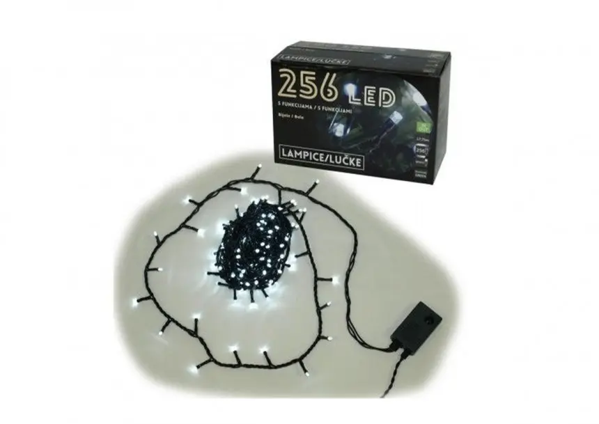 256 LED lanac, belo, 8 funkcija 52-125000