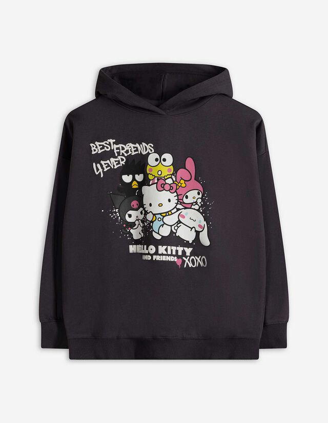 DUKSERICA SA KAPULJAČOM - HELLO KITTY - TAMNO-SIVA