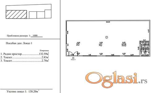 Prodaje se - ulični lokal površine 138m2 - Telep