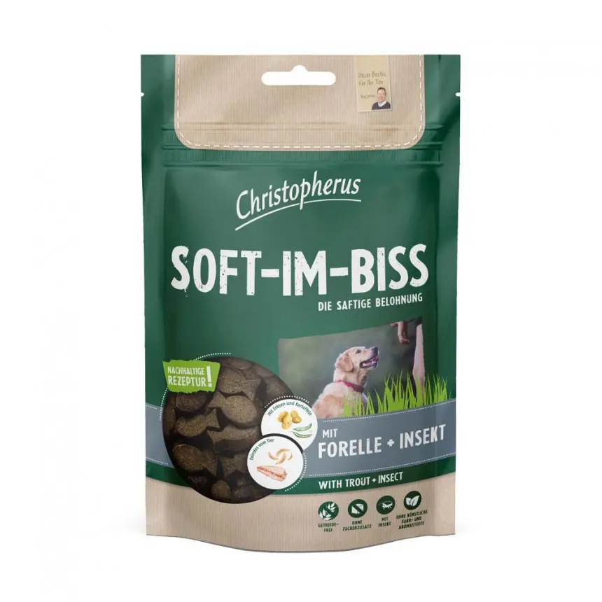 Christopherus Soft ImBiss - poslastica za pse pastrmka i insekti 125g