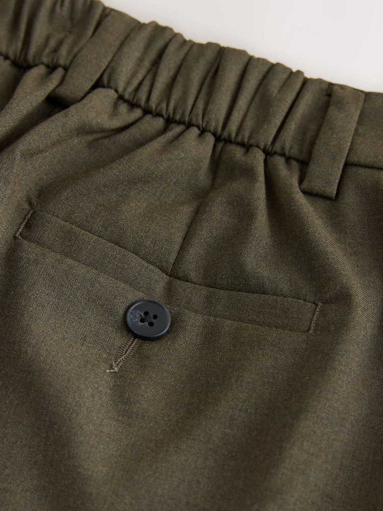 Khaki Zeleno - Prilagođene pantalone sa vunom